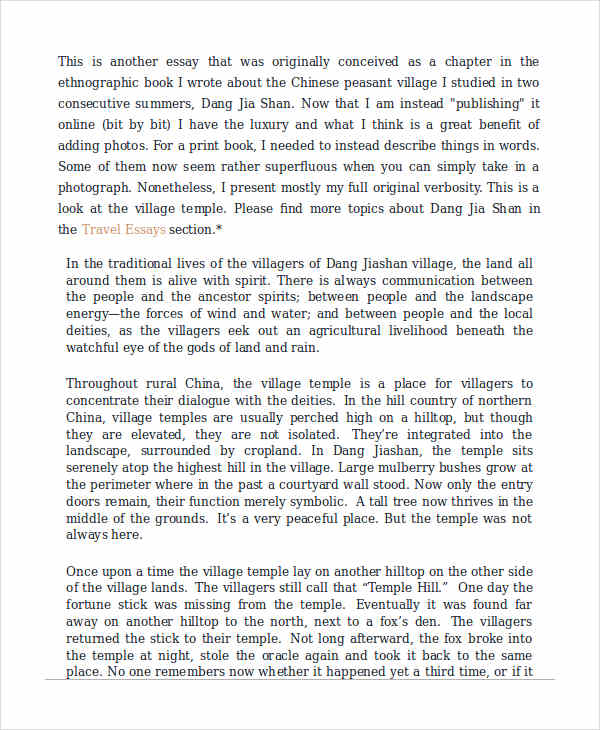 College Essay Trip Experience Essay