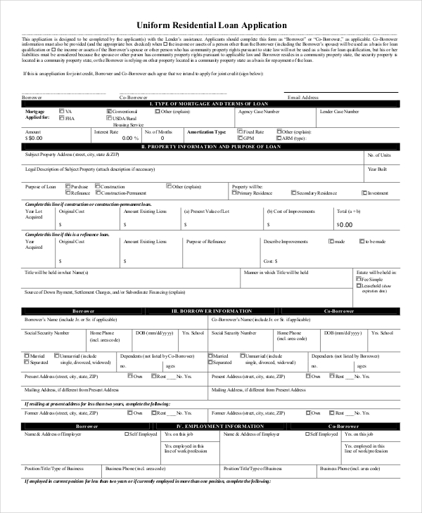 Loan Application - 11+ Examples, Format, Pdf | Examples