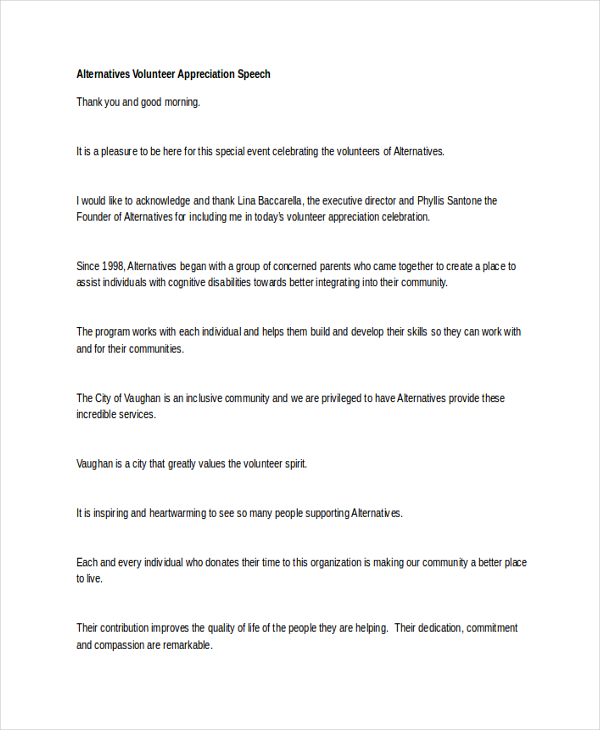 Employee Service Award Speech Example