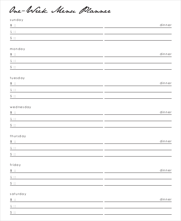 Weekly Plan - 8+ Examples, Format, Pdf | Examples