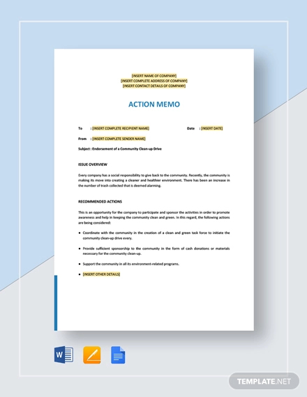Action Memo - 6+ Examples, Format, Pdf | Examples