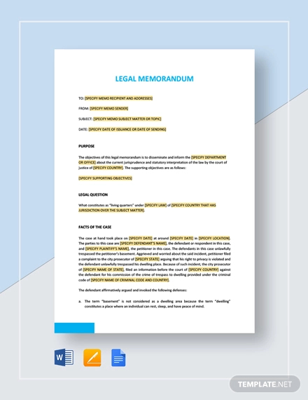 Legal Memo - 16+ Examples, Format, Pdf | Examples