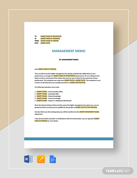 Management Memo - 8+ Examples, Format, Pdf, Tips