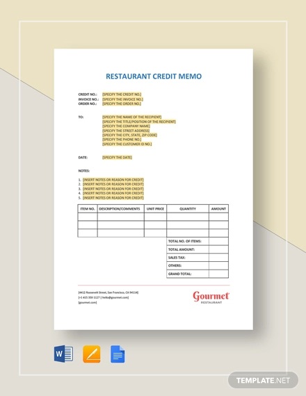 Credit Memo - 14+ Examples, Format, Pdf | Examples