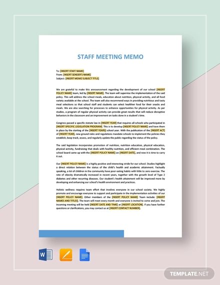 Meeting Memo - 33+ Examples, Format, Pdf | Examples