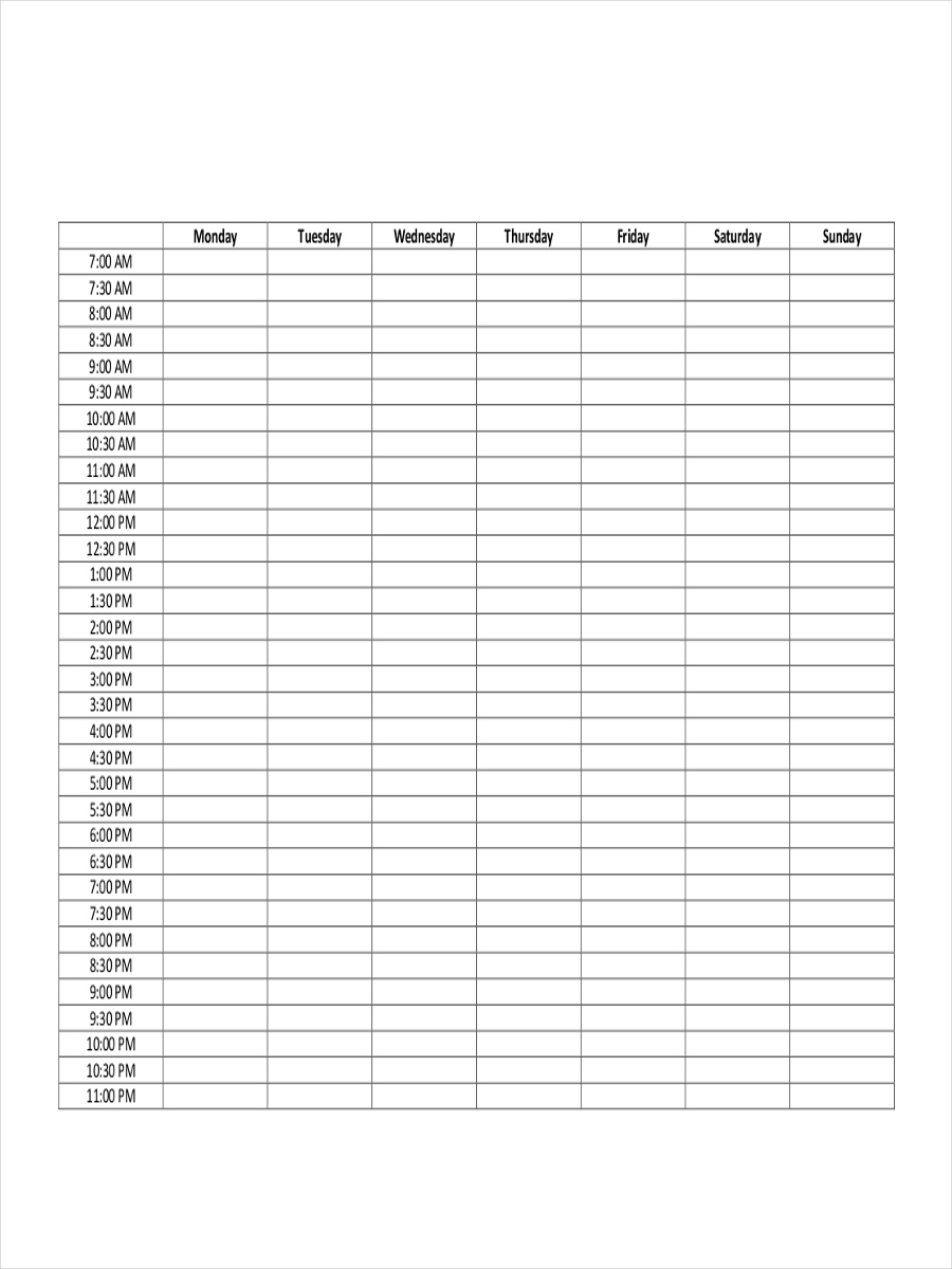 Schedule Examples Format Pdf Examples