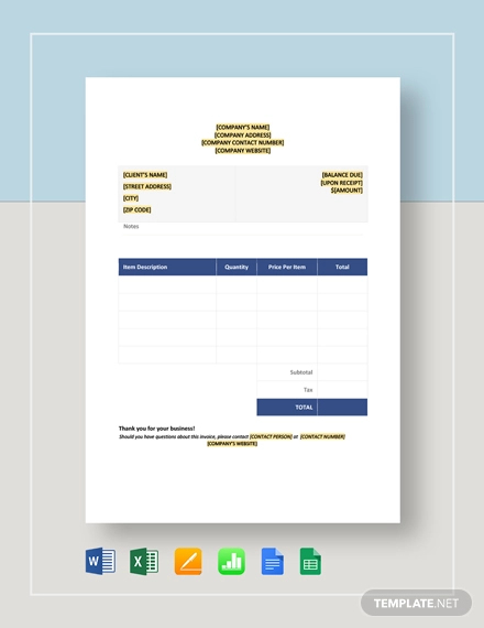Blank Invoice - 23+ Examples, Format, Pdf | Examples