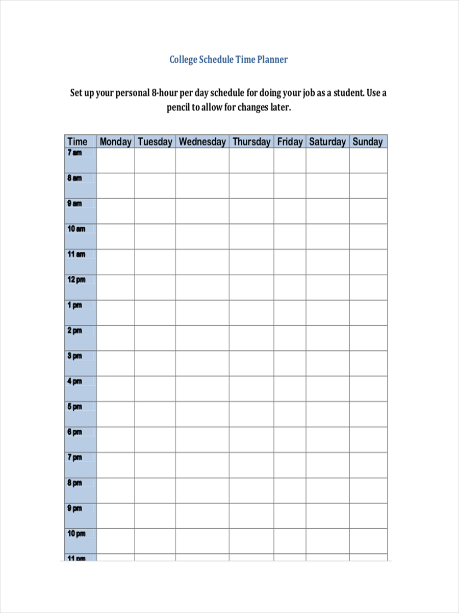Time Management Schedule 7 Examples Format Pdf Examples