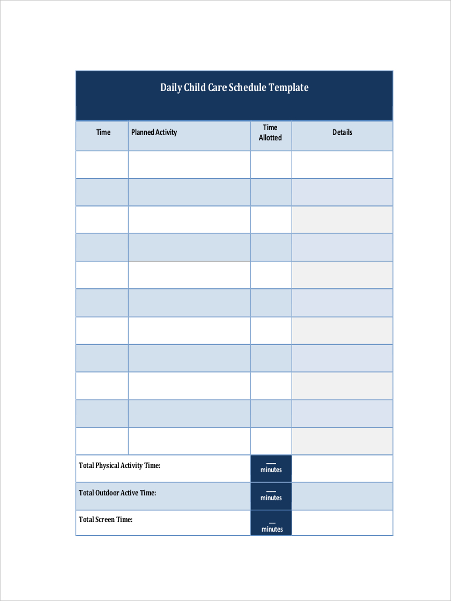 Schedule Examples Format Pdf Examples