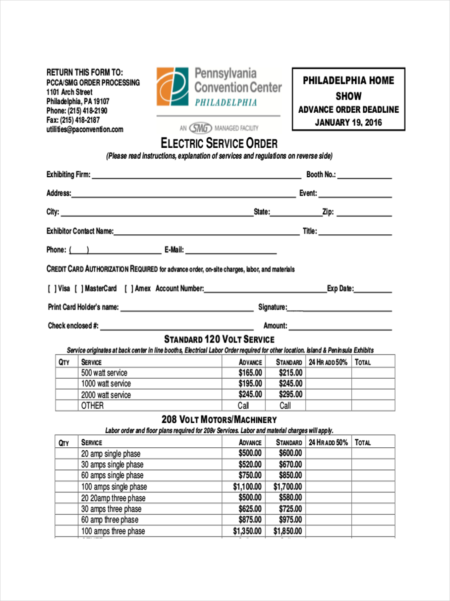 Service Order - 8+ Examples, Format, Pdf | Examples