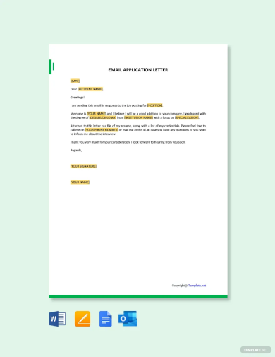 Application Email - 11+ Examples, Format, Sample | Examples