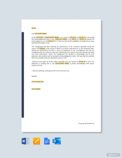 Acknowledgement Letter - 62+ Examples, Format, Pdf | Examples