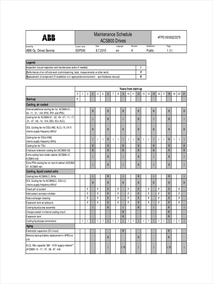 Maintenance Schedule Examples - 16+ Samples in Google Docs | Word ...