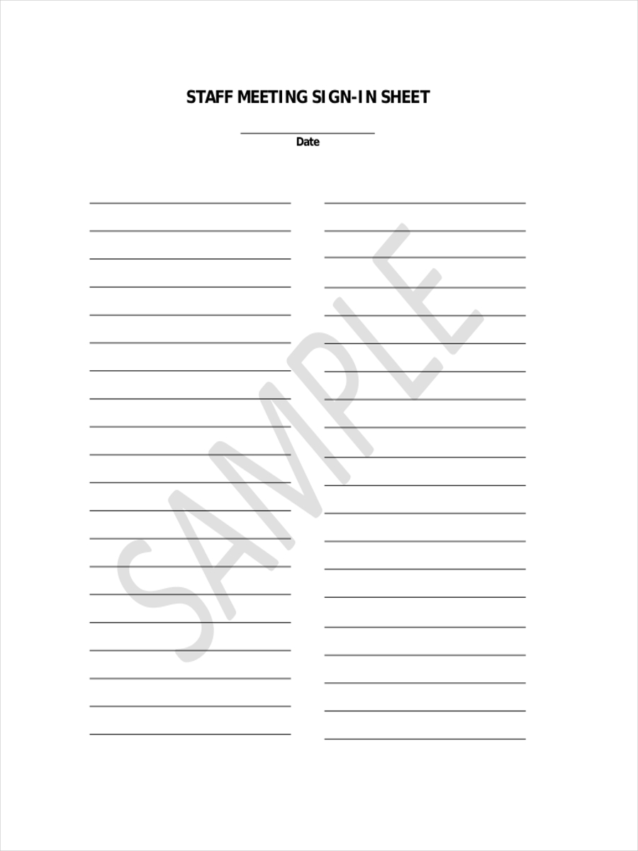 Sample Sign In Sheet For Meeting Sample Sign In Sheet For Meeting