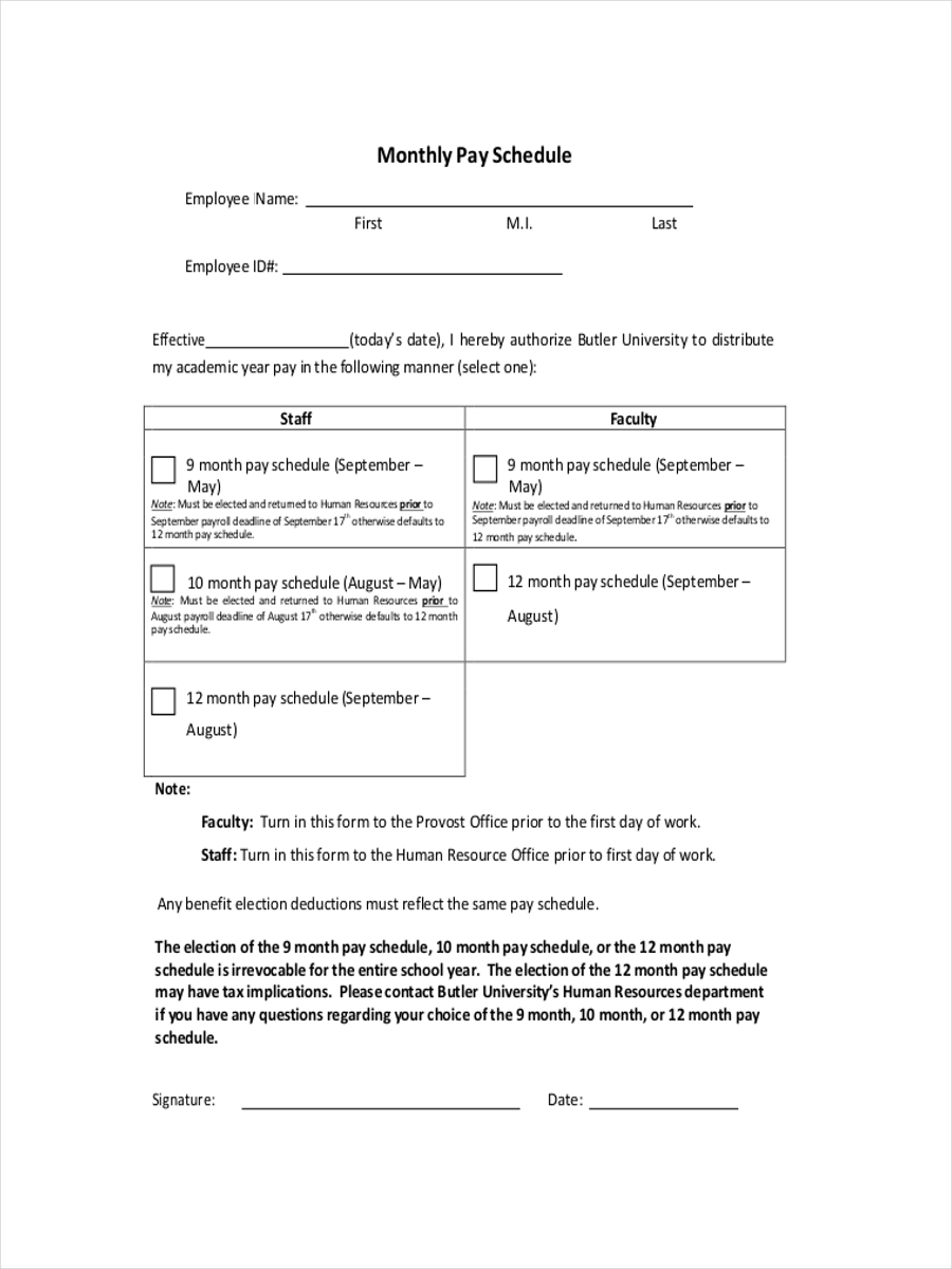 Monthly Schedule Examples 9 Samples PDF Google Docs Google 