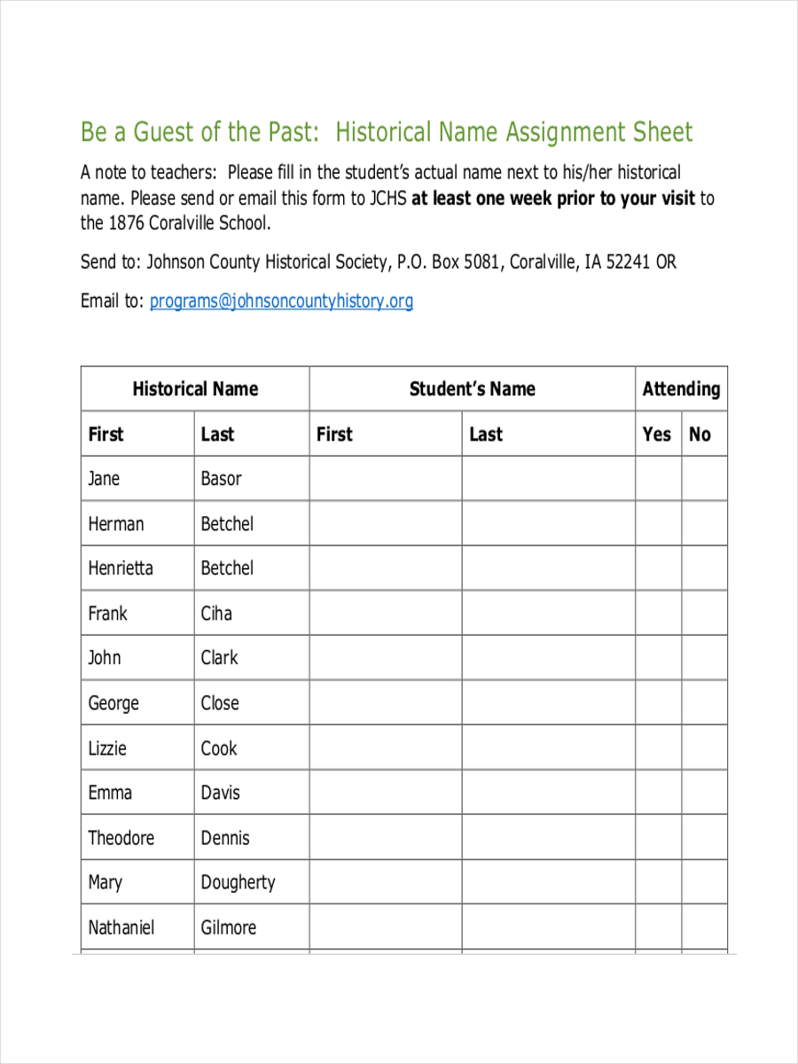 Assignment Sheet Examples 12 Samples In PDF Examples
