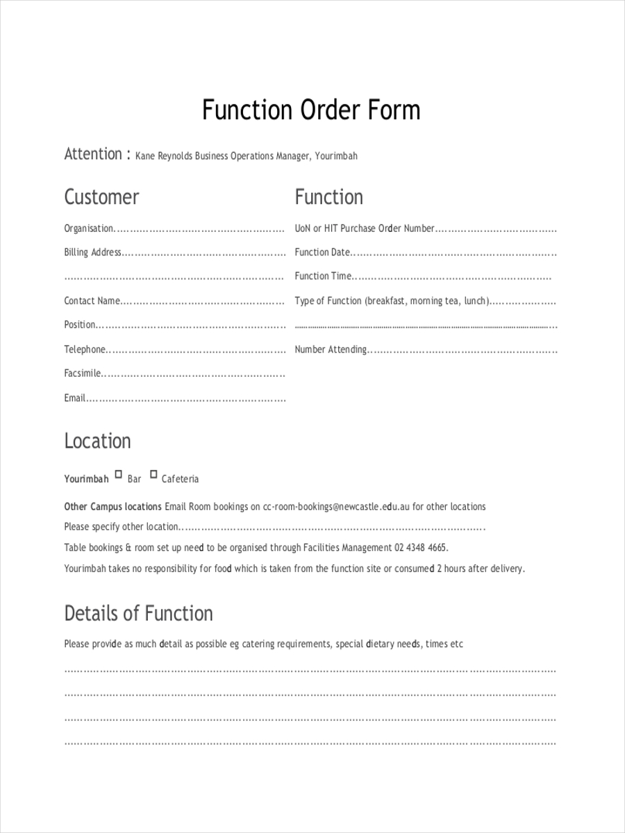 Event Order - 8+ Examples, Format, Pdf | Examples