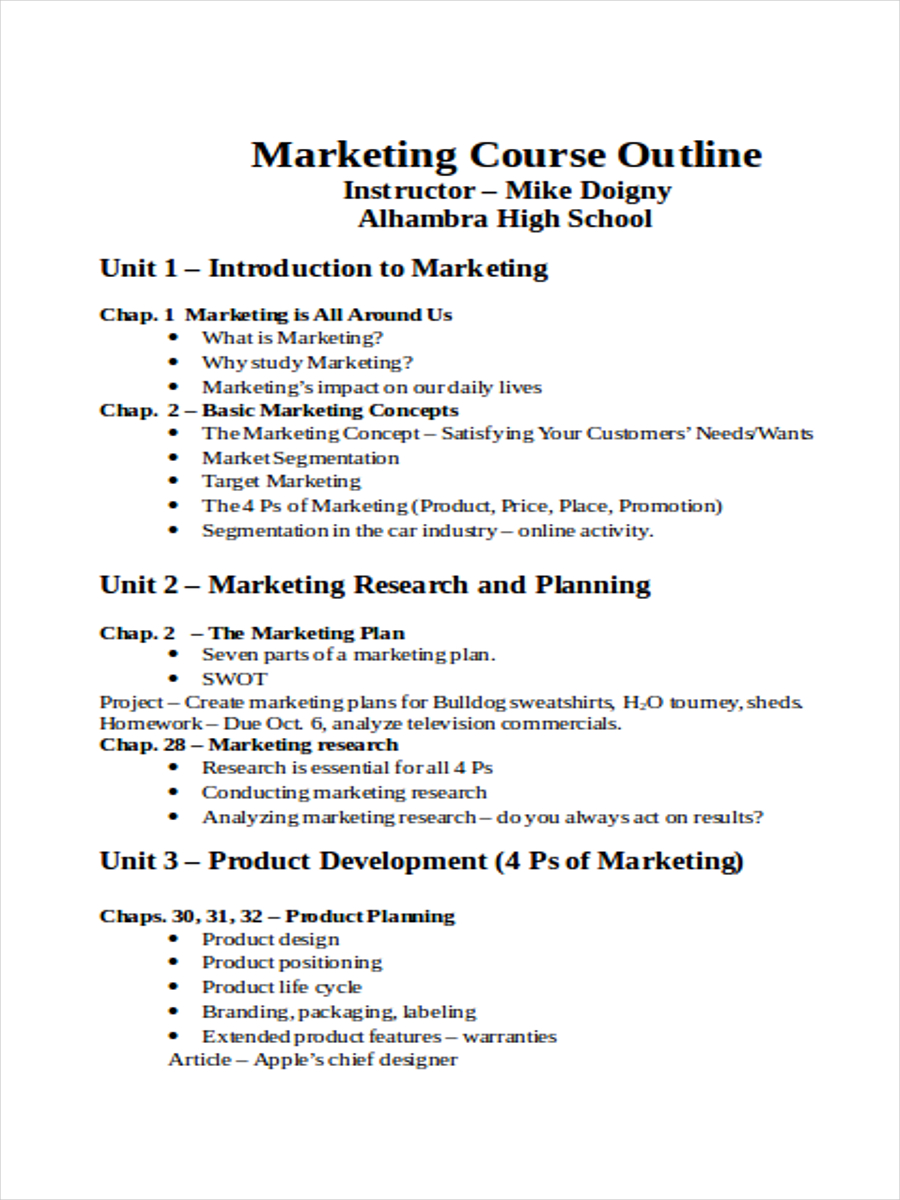 FREE 37 Outline Examples Samples In DOC Pages Examples