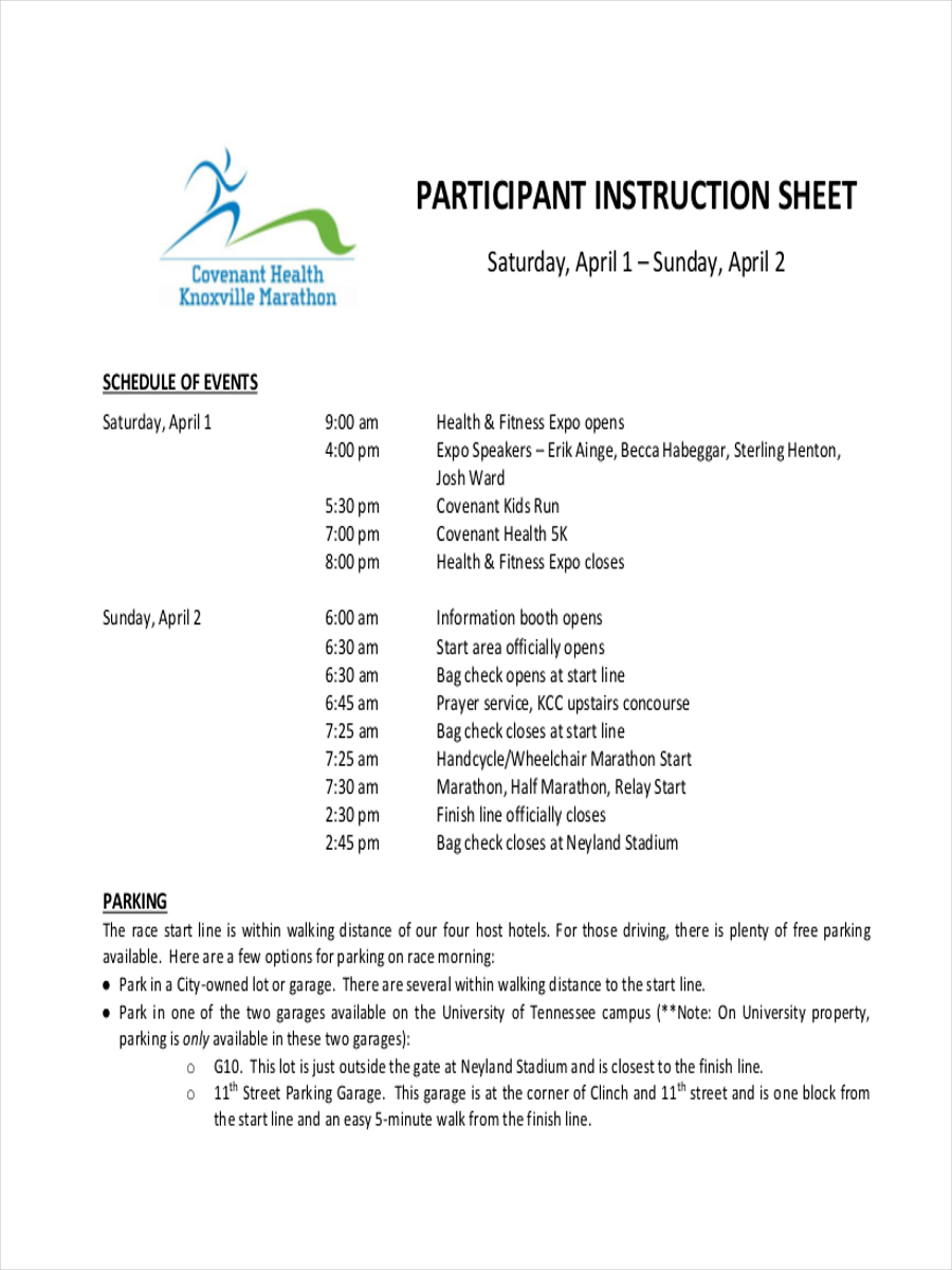 Instruction Sheet - 7+ Examples, Format, Pdf | Examples