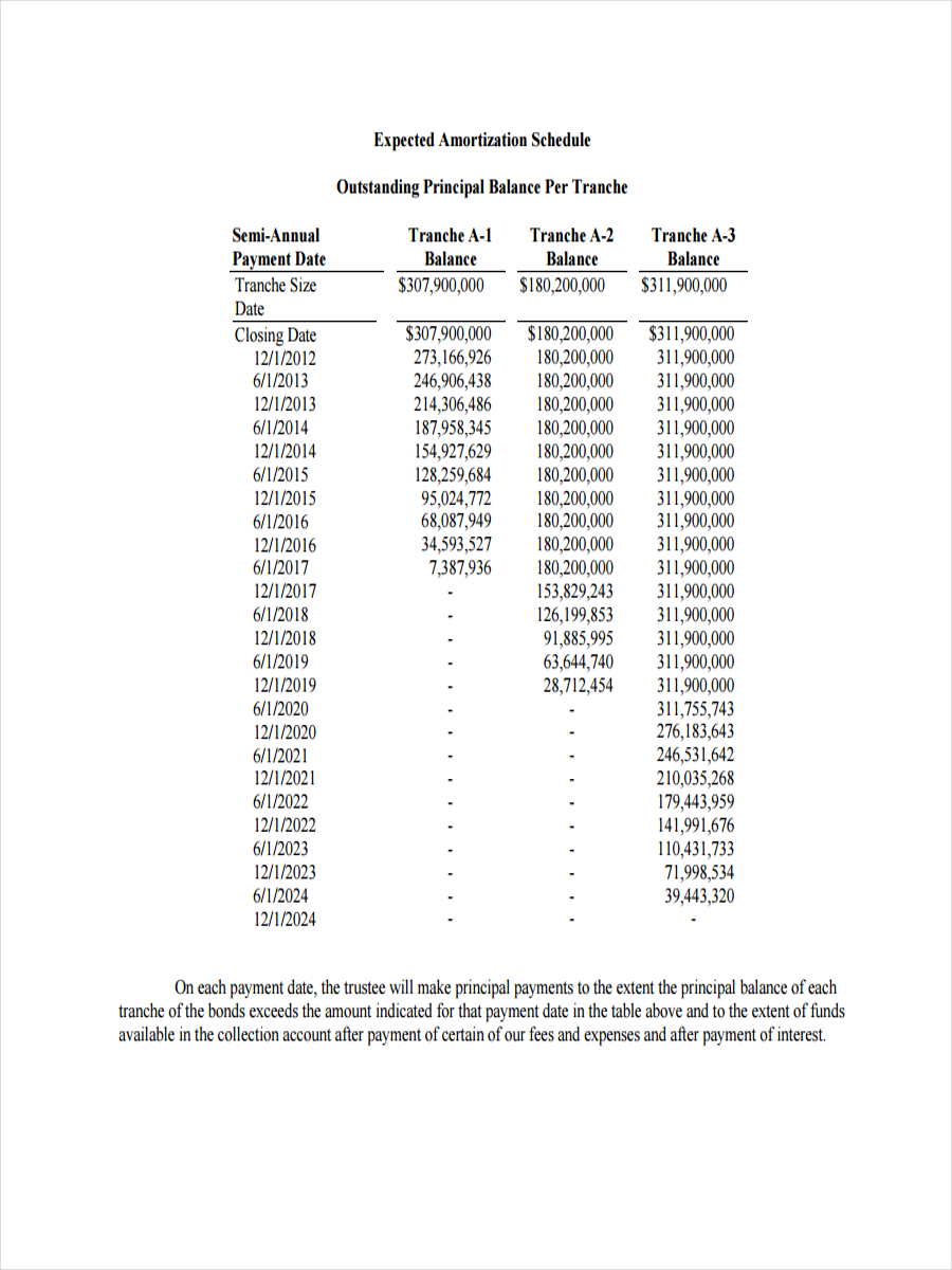 Amortization Schedule 10 Examples Format Sample Examples