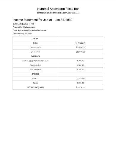 Income Statement - 100+ Examples, Format, Pdf | Examples