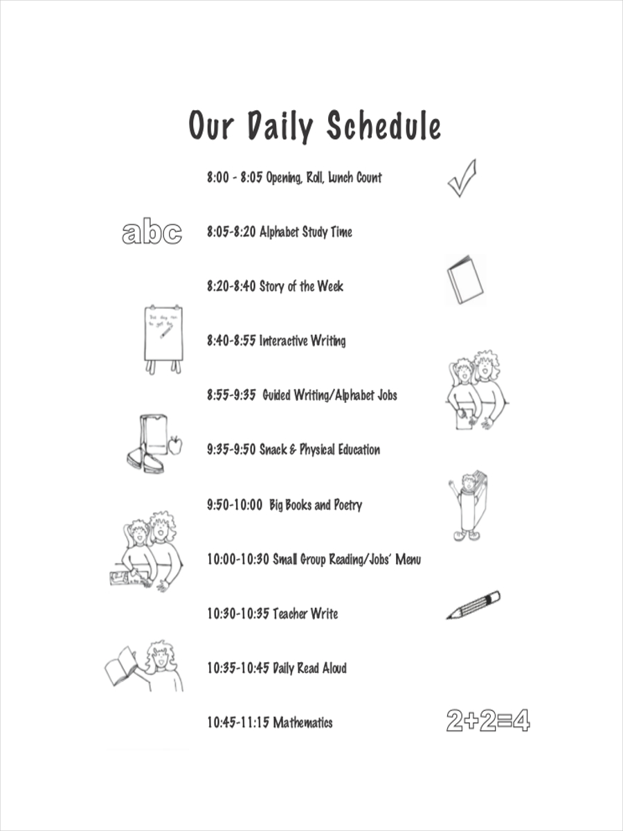 11 School Schedule Examples To Download