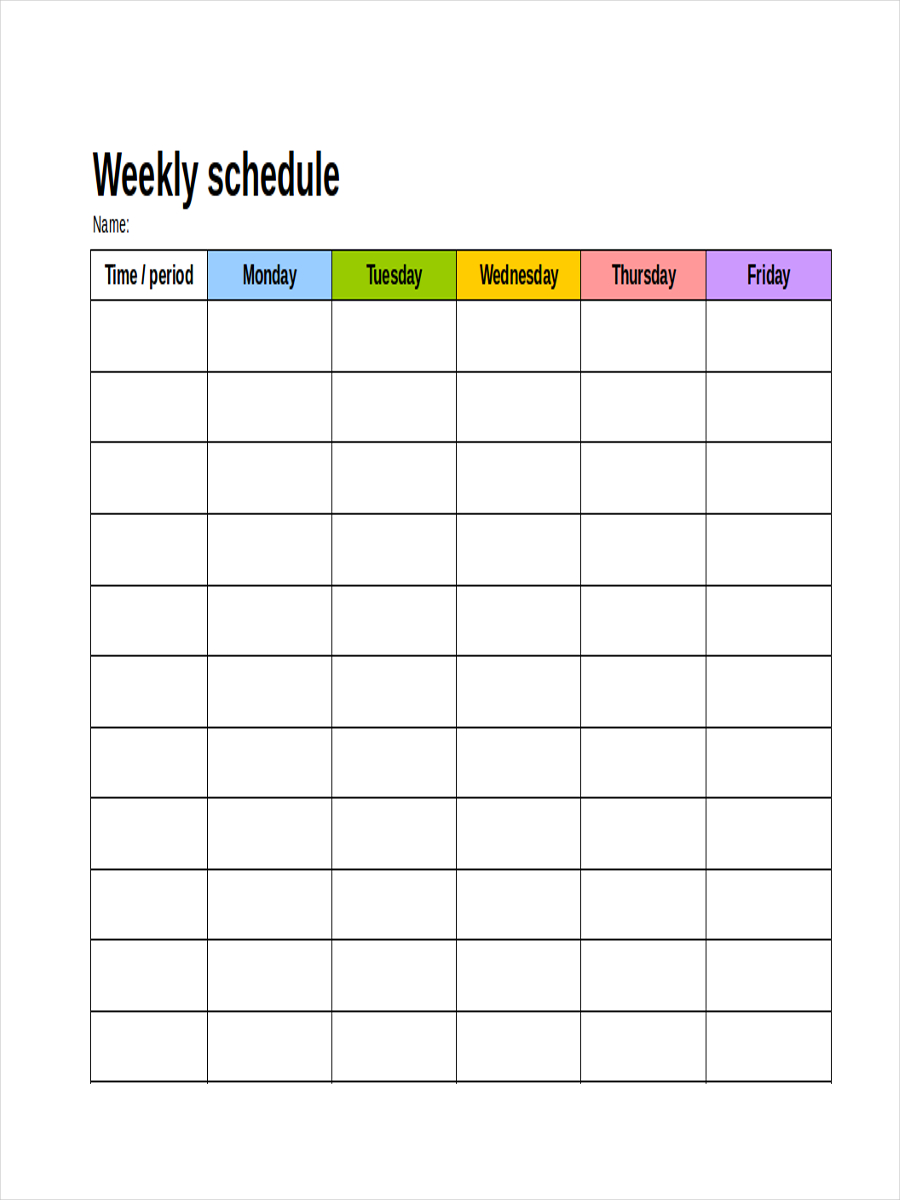Schedule Examples Format Pdf Examples