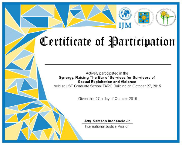 Sample Certificate Of Participation Template Awesome Template Collections