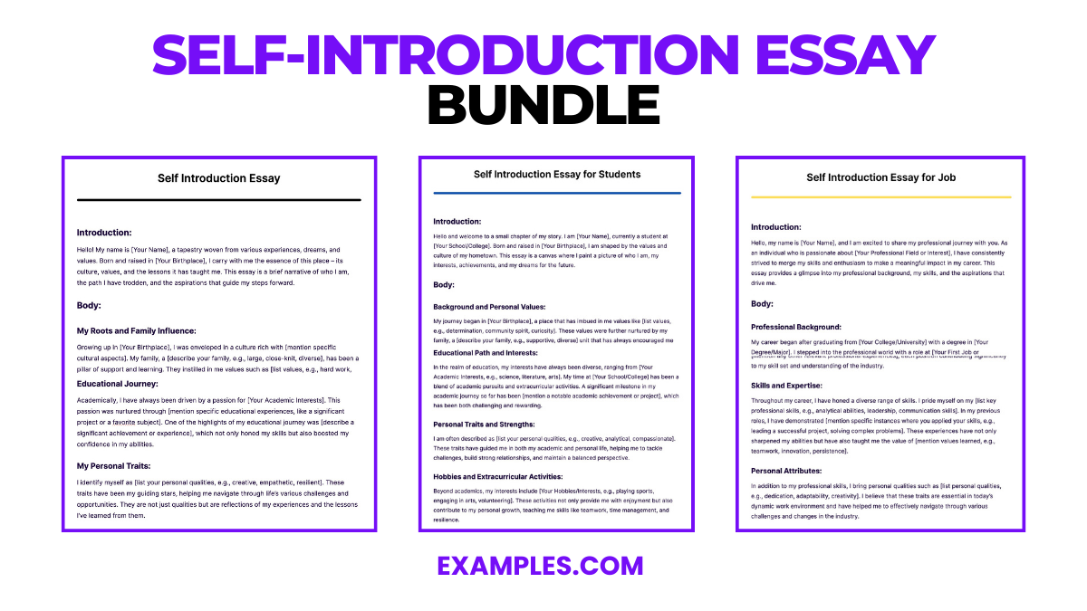 Self Introduction Essay Write An Essay Introducing Yourself Example