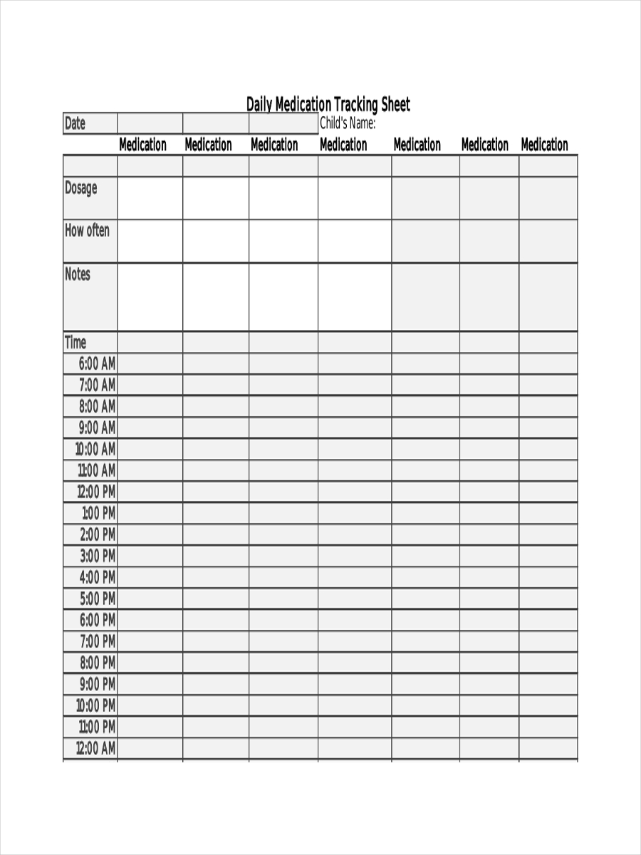 Medication Sheet 10 Examples Format Google Docs Google Sheets