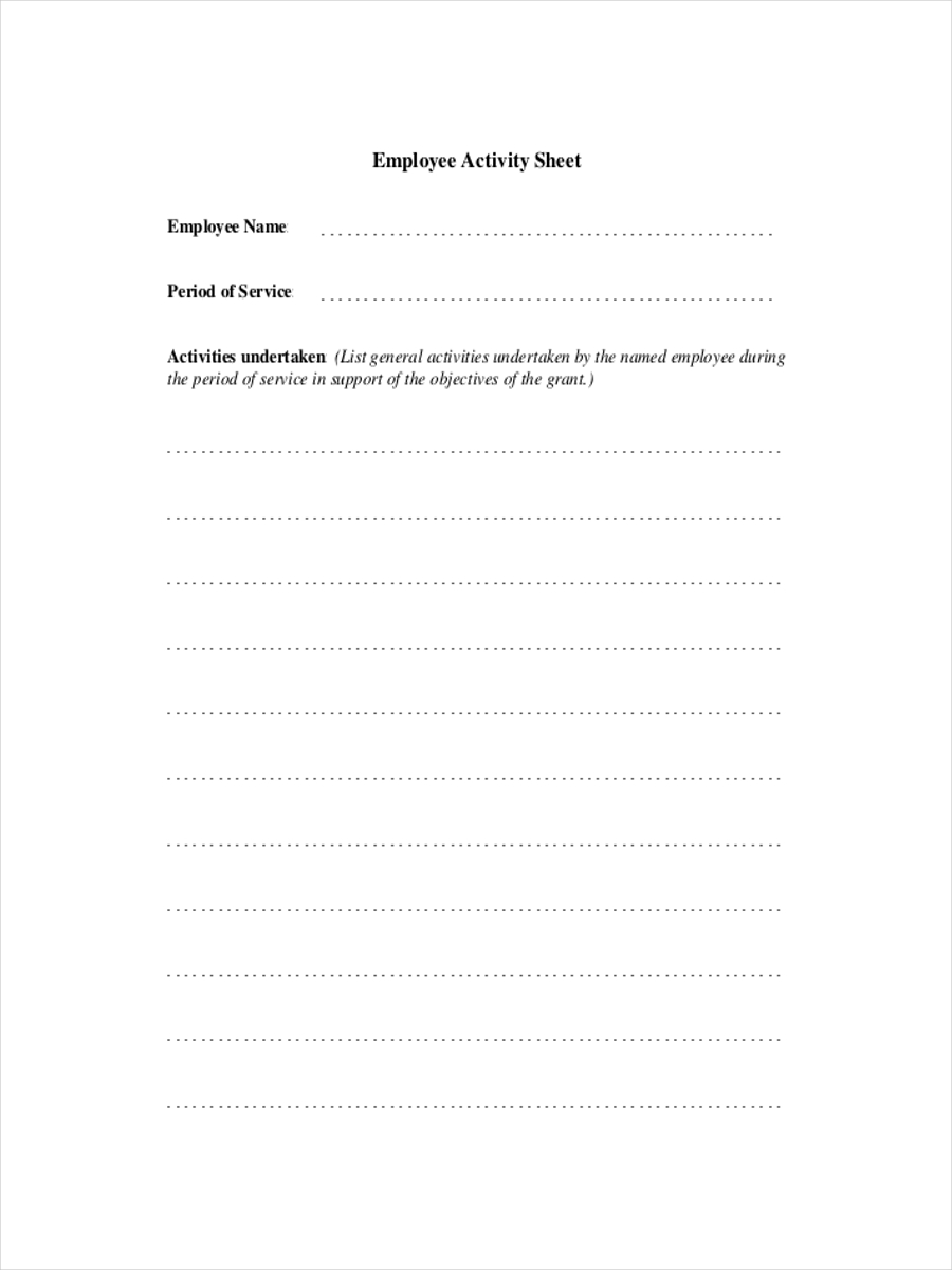 Activity Sheet - 11+ Examples, Format, Pdf | Examples