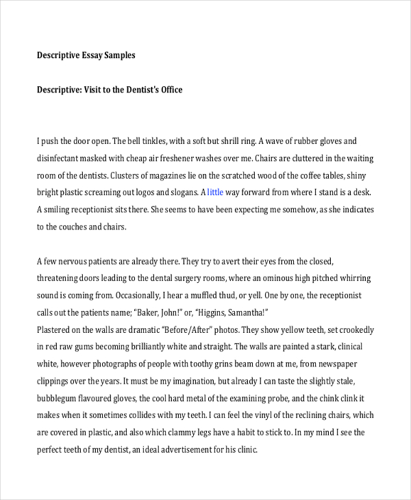 Descriptive Essay Examples 27 Samples In PDF DOC Examples
