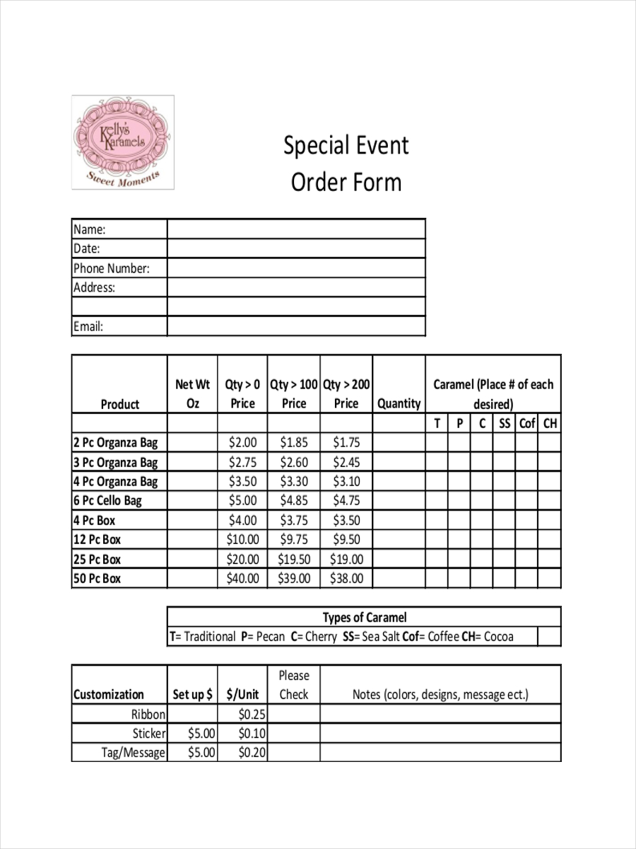 Event Order - 8+ Examples, Format, Pdf | Examples