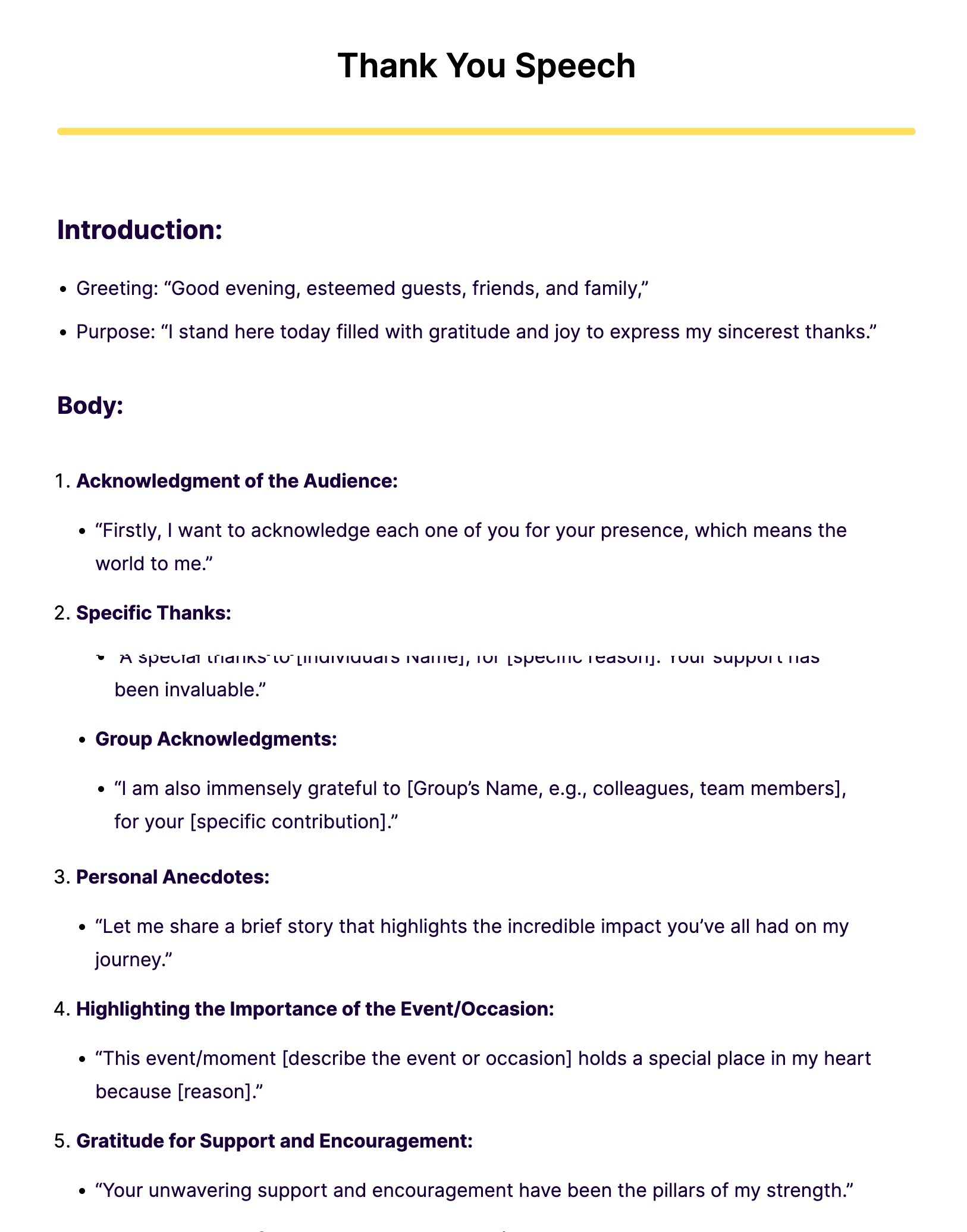 Thank-You Speech - 12+ Examples, Format, Sample | Examples