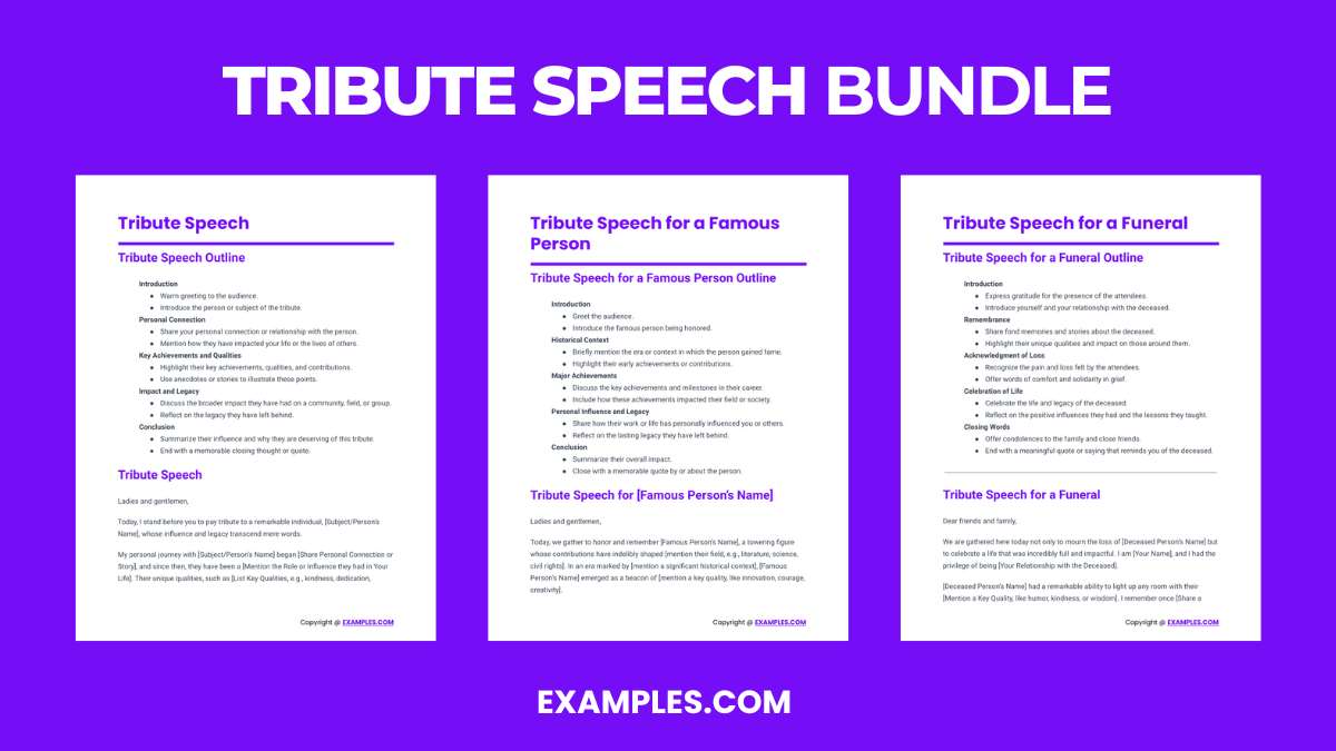 Tribute Speech - 10+ Examples, Format, Sample | Examples