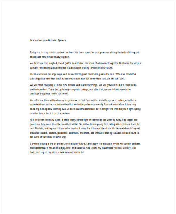 Valedictorian Speech 7 Examples Format Sample Examples