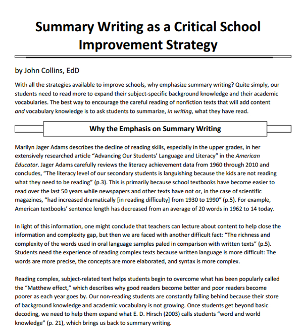 Summary Writing Examples 10 Samples In PDF DOC Examples