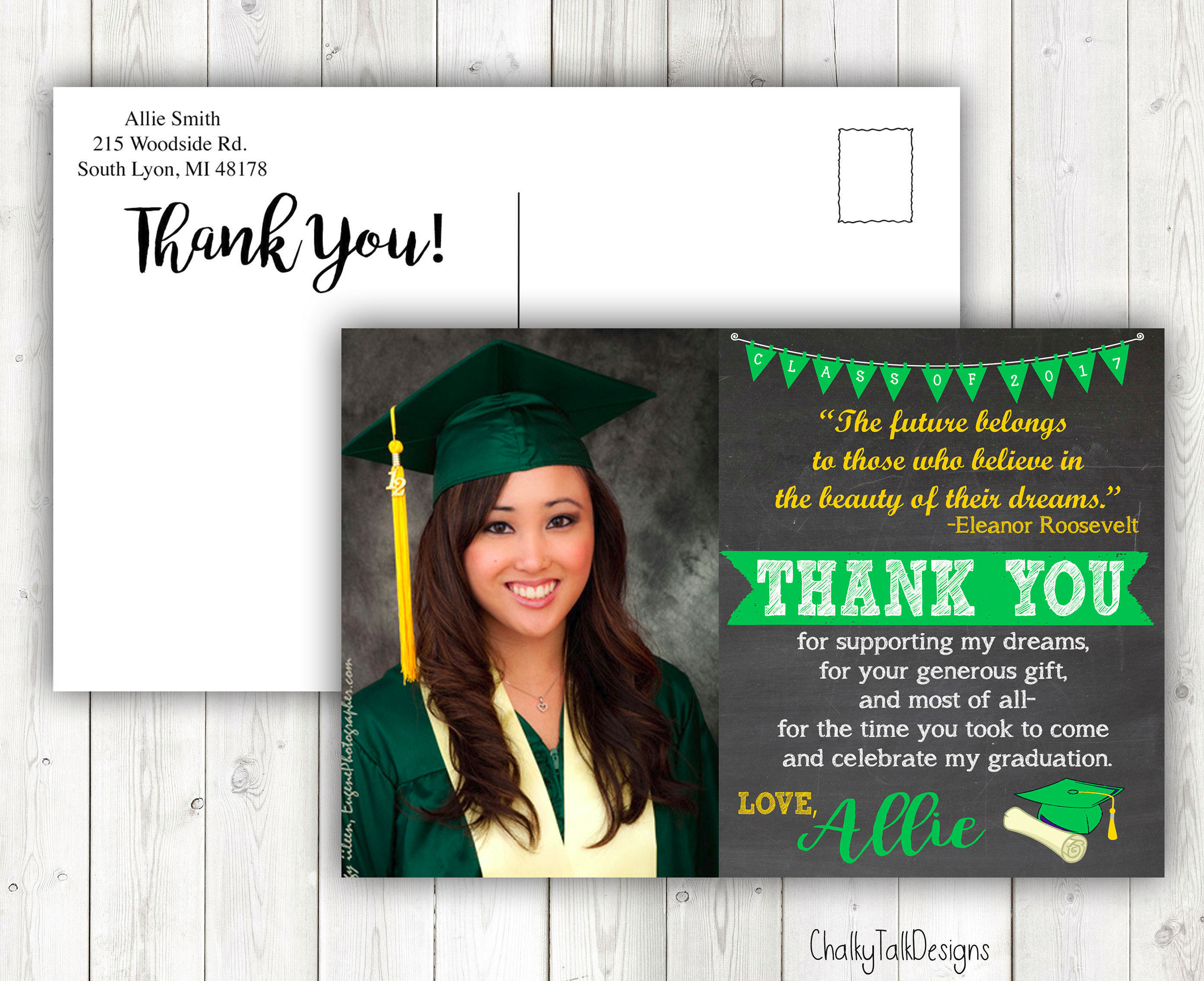 Graduation Thank You Card Template