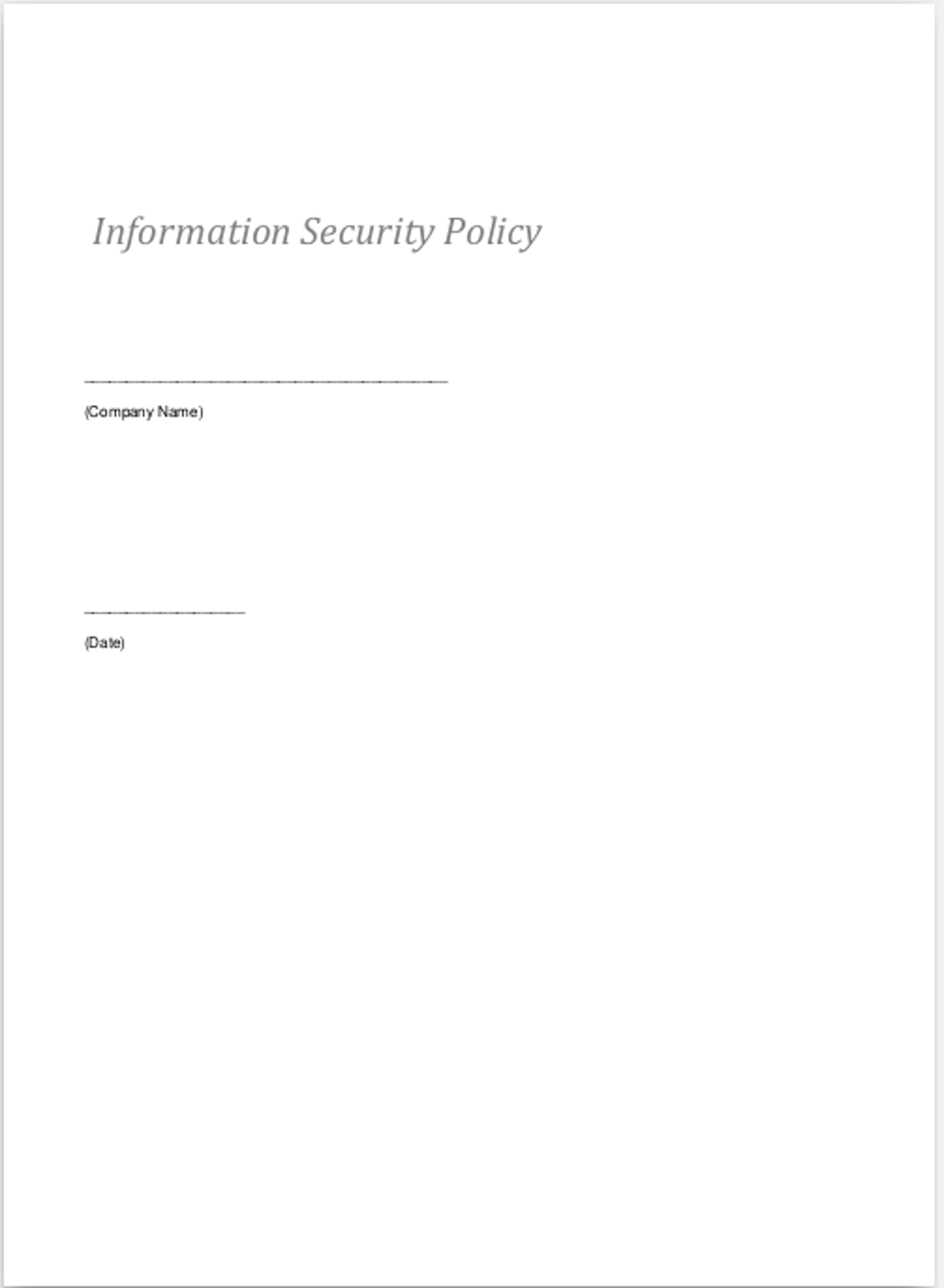 Security Policy - 16+ Examples, Format, Pdf | Examples