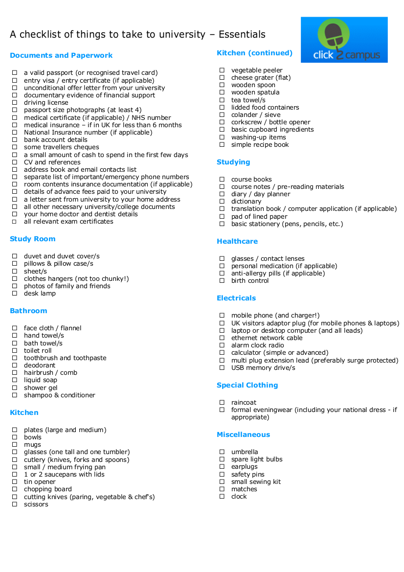 Checklist for Students - 21+ Examples, Format, Pdf | Examples