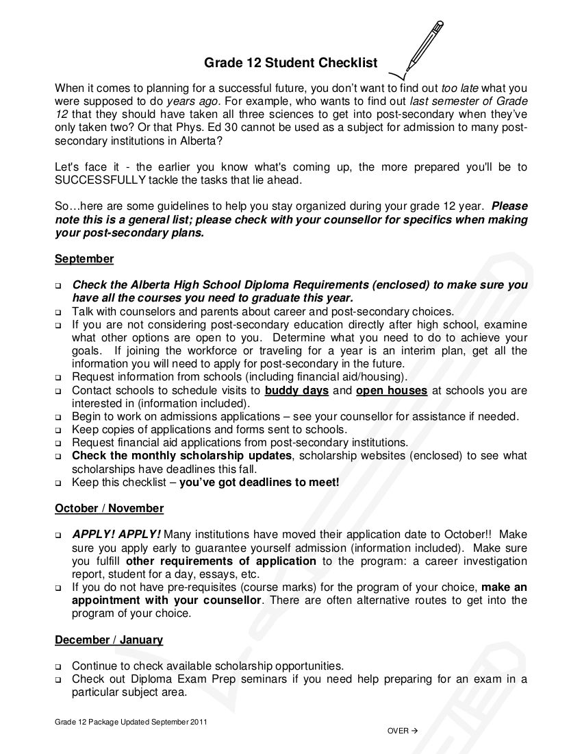 Checklist for Students - 21+ Examples, Format, Pdf | Examples