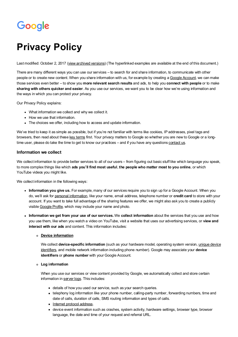 Privacy Policy - 18+ Examples, Format, Pdf | Examples