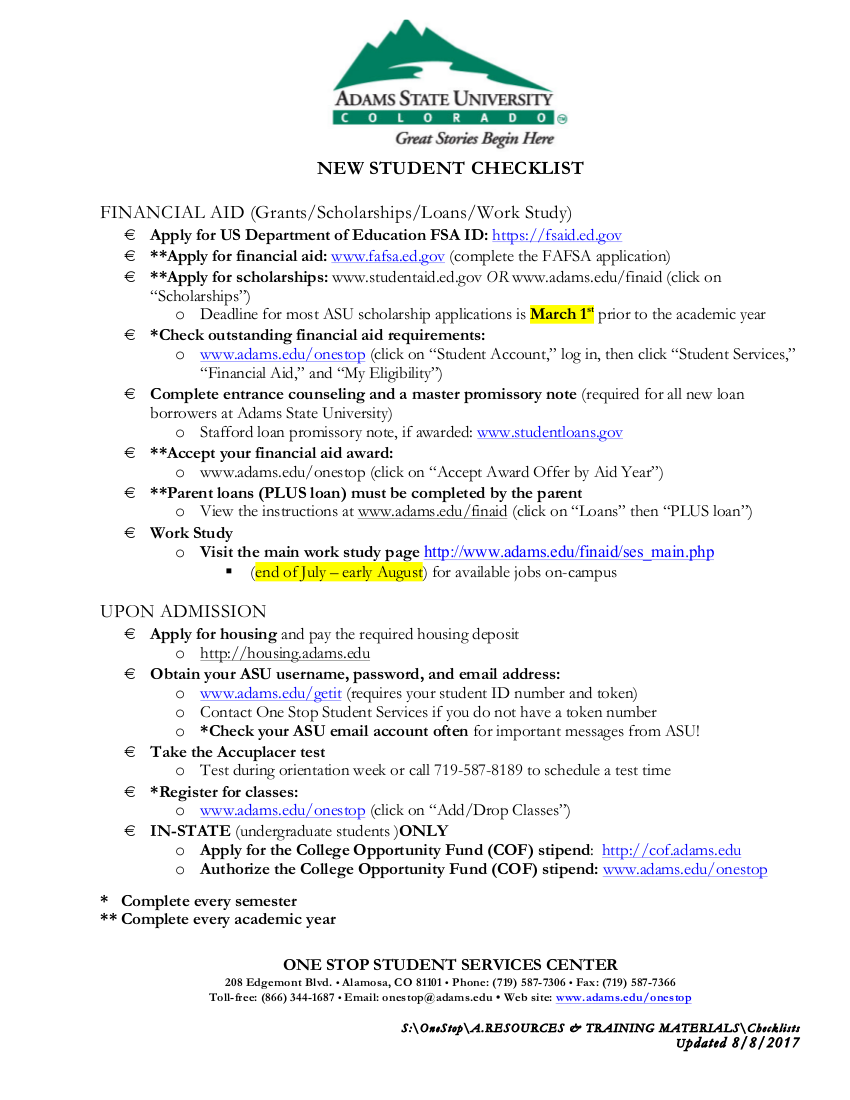 Checklist for Students - 21+ Examples, Format, Pdf | Examples