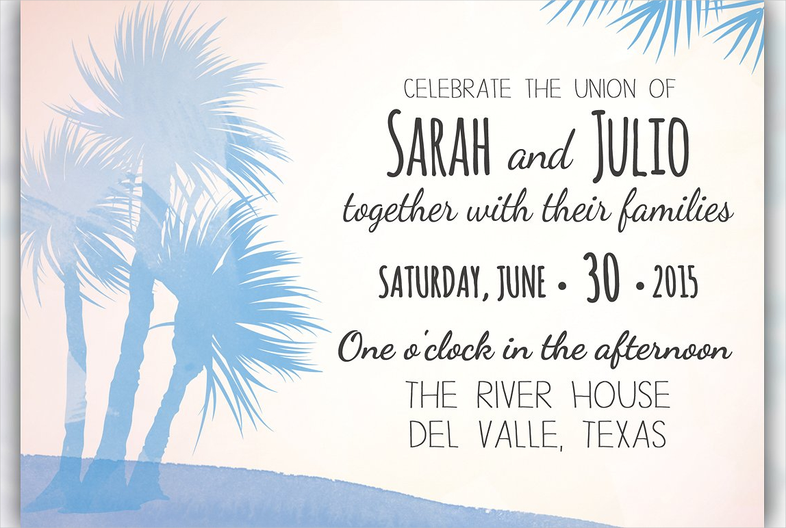 Beach Wedding Invitation - 15+ Examples, Format, Pdf | Examples
