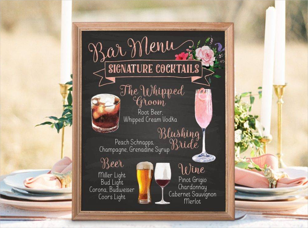 Examples Examples Of Bar Menu Format Sample Examples