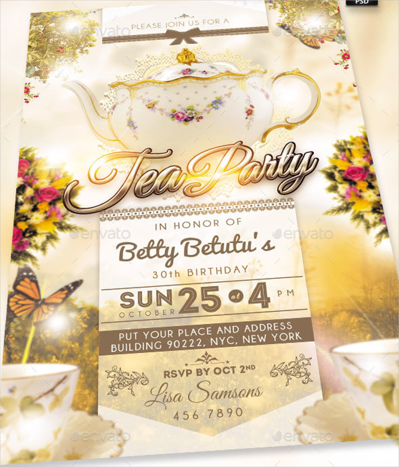 Tea Party Invitation - 21+ Examples, Format, Pdf | Examples