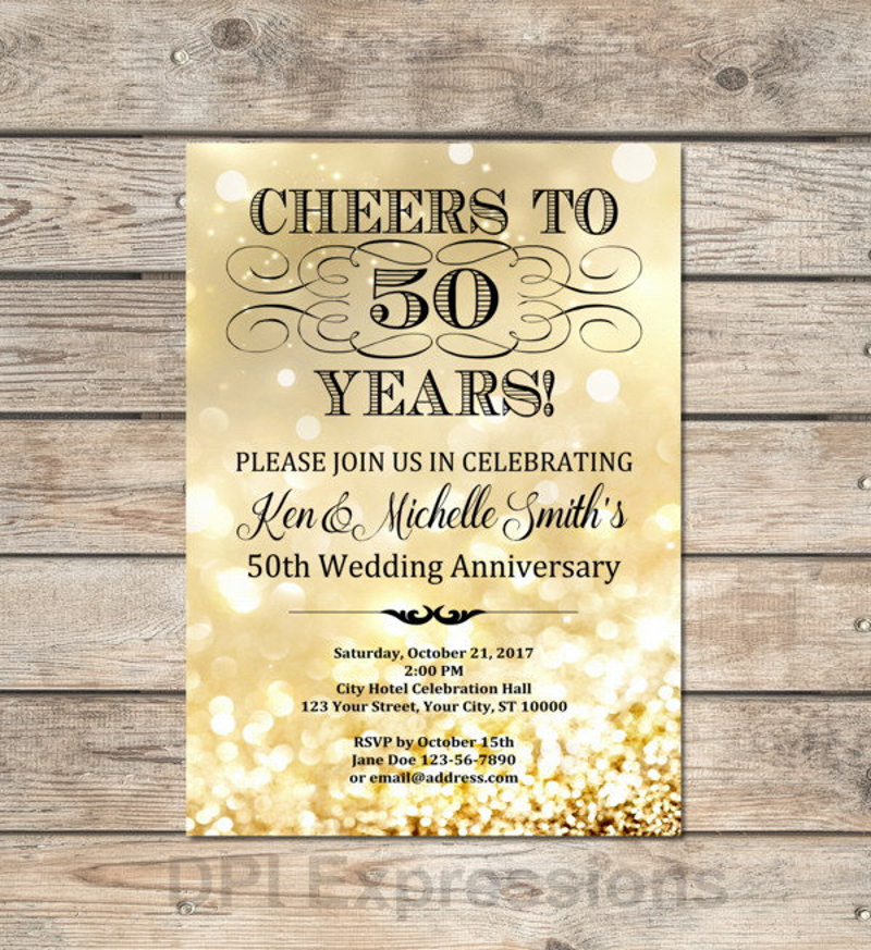 50th Wedding Anniversary Invitation 15 Examples Format Pdf Examples