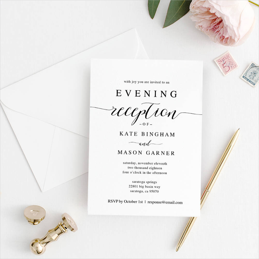 FREE 16 Classic Wedding Reception Invitation Designs Examples In PSD 