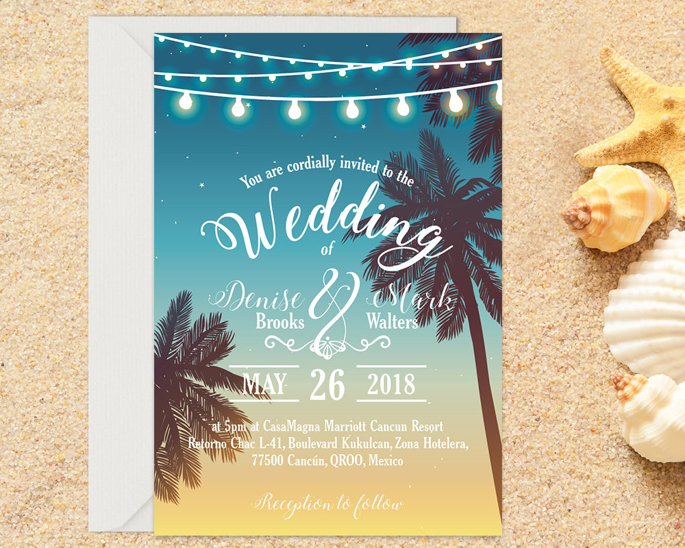 Beach Wedding Invitation - 15+ Examples, Format, Pdf | Examples
