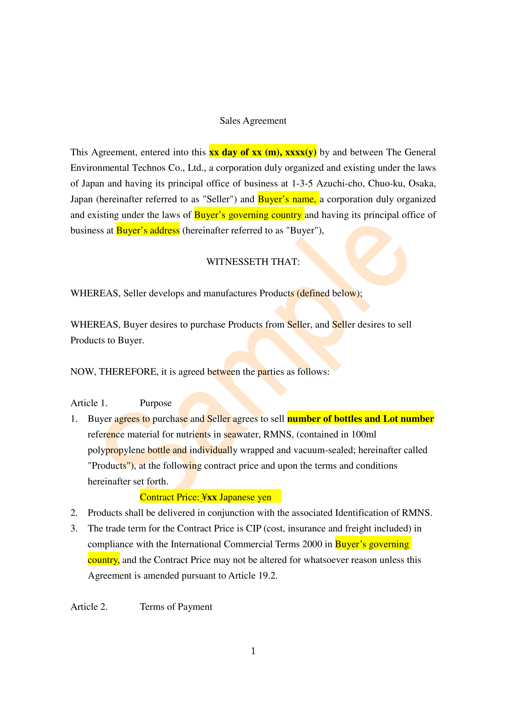 Sales Agreement 22 Examples Google Docs Word Pages PDF